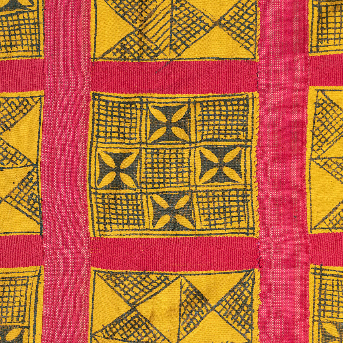 Pink and Orange Adinkra - Adire African Textiles