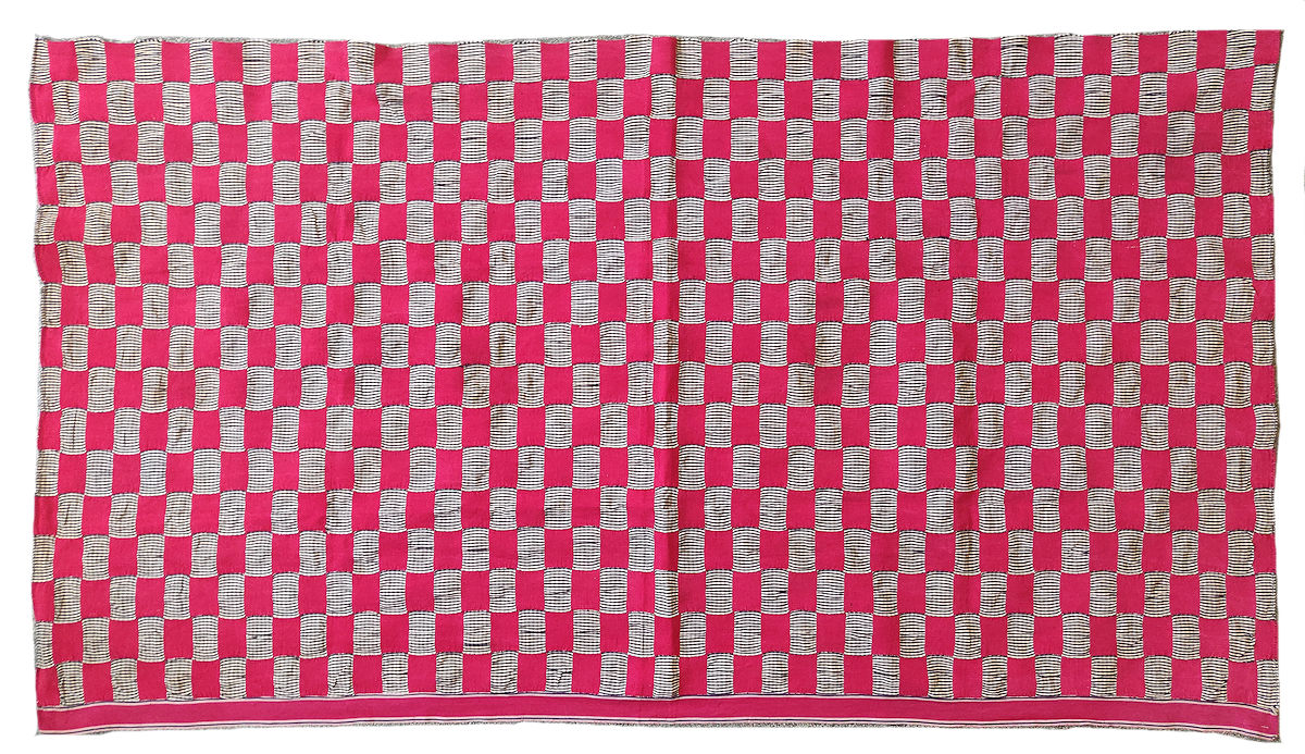 Red Chequerboard Ewe - Adire African Textiles
