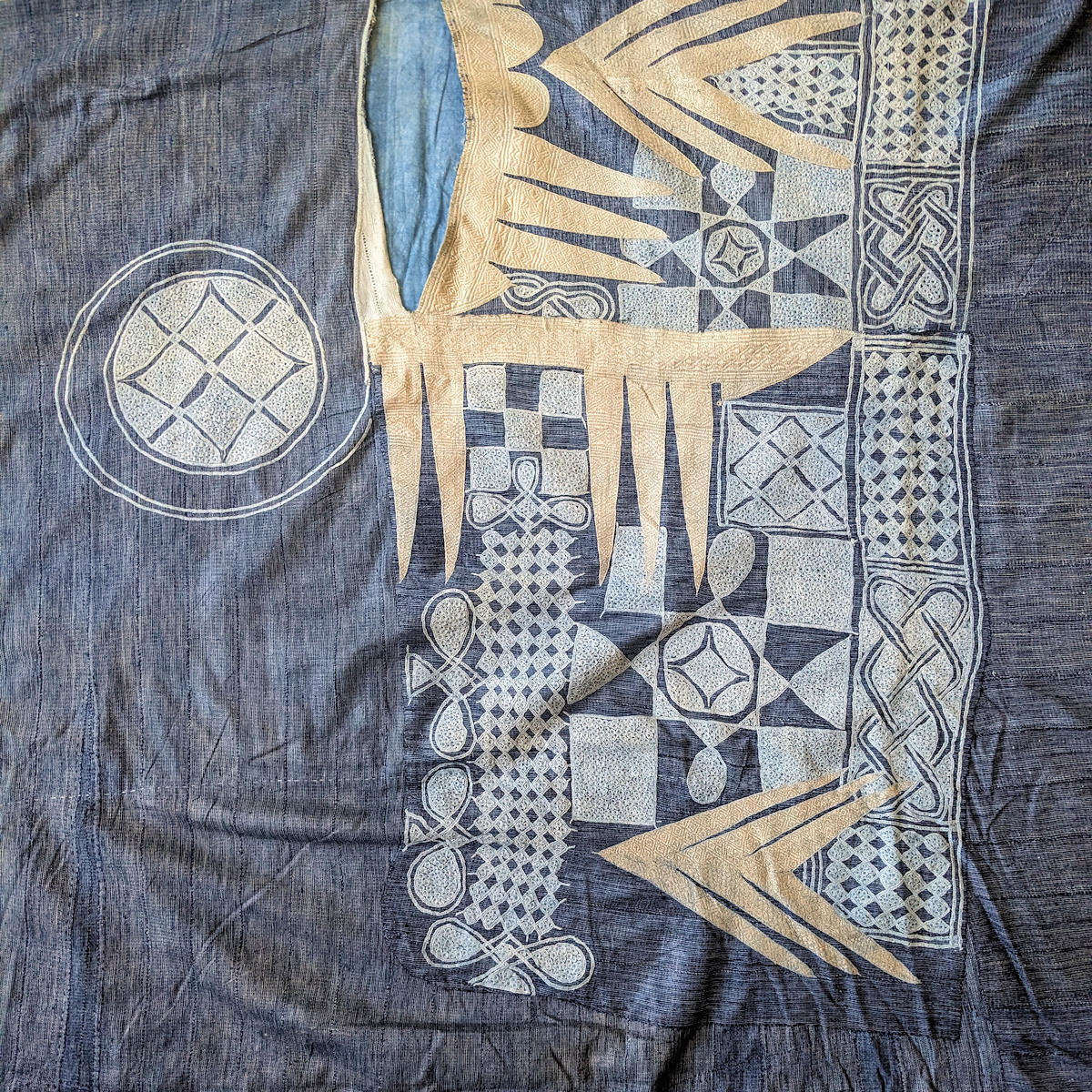 White Hausa Riga Robe - Adire African Textiles